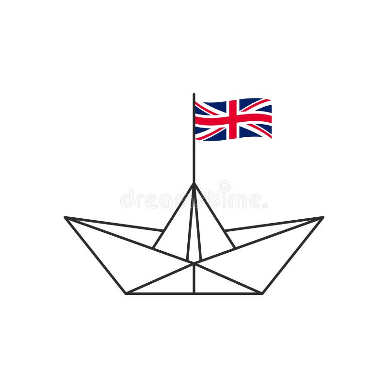 Paper Boat. a Boat with the Flag of Great Britain Stock Vector ...