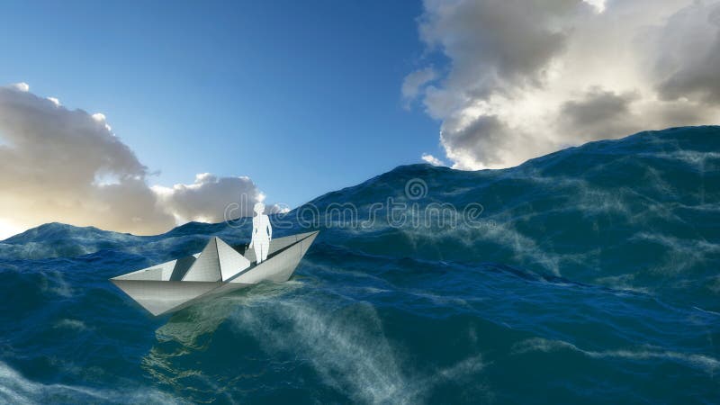 Paper Boat Floating Water Stock Illustrations – 826 Paper Boat Floating ...