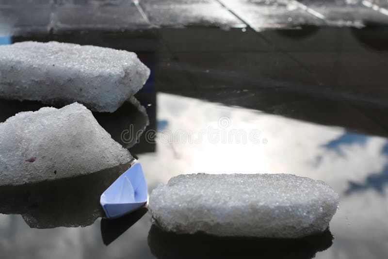 Paper boat in a pool stock photo. Image of blue, boat - 79340424