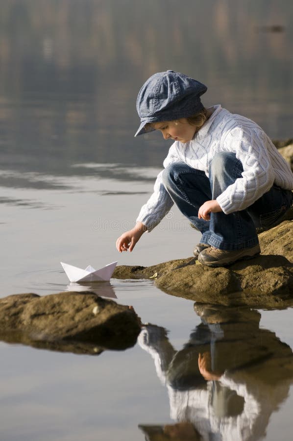 Paper boat racing stock image. Image of travel, peaceful - 6945967