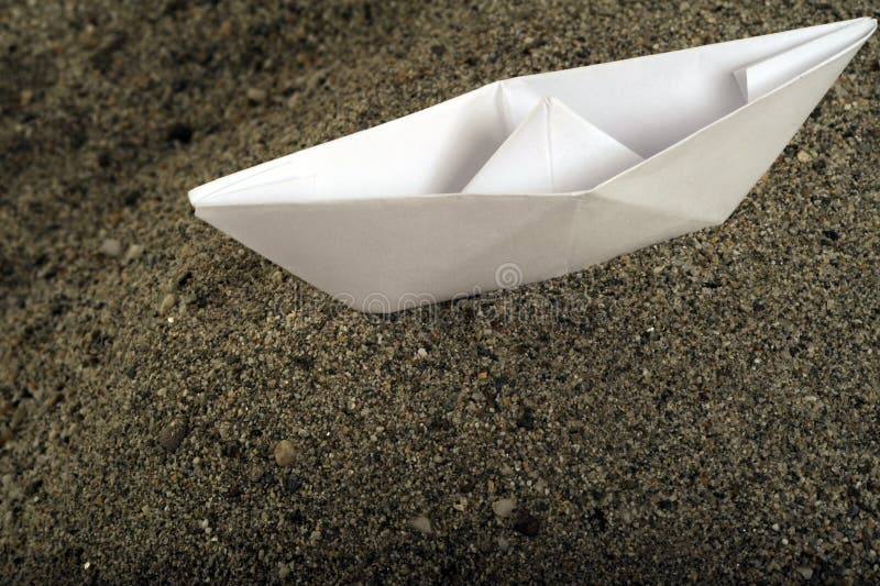 Paper Boat on sand stock image. Image of liberty, ship - 14922169