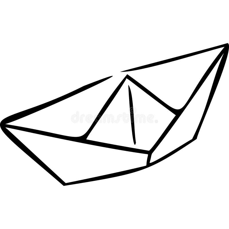 Paper Boat Sketch Vector Illustration Stock Vector - Illustration of ...