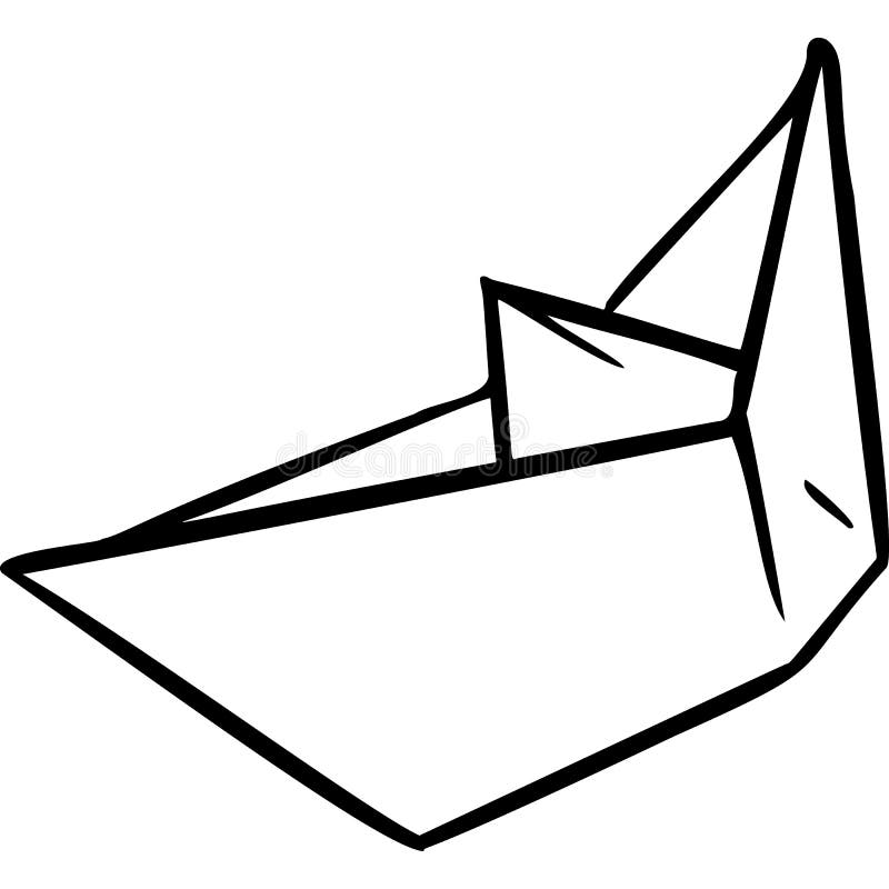 Paper Boat Sketch Vector Illustration Stock Illustration - Illustration ...