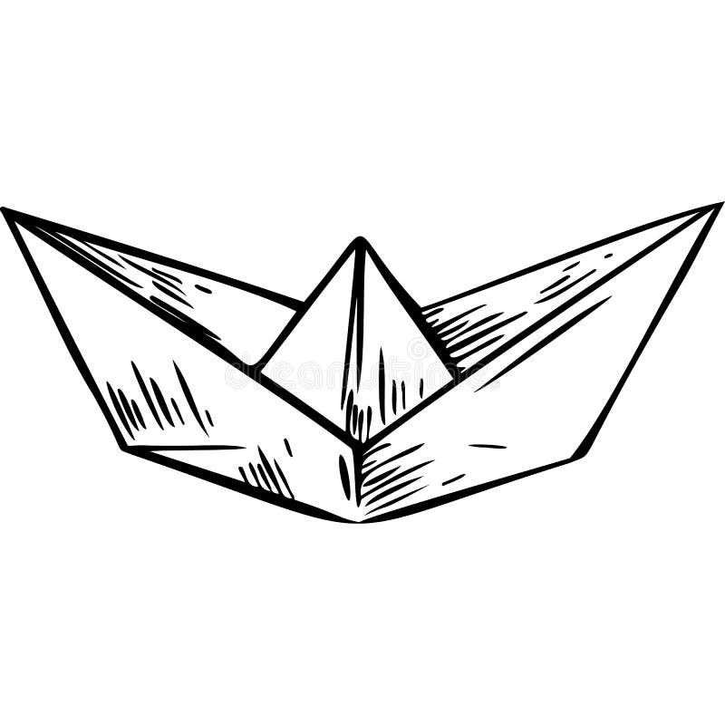 Paper Boat Sketch Vector Illustration Stock Vector - Illustration of ...