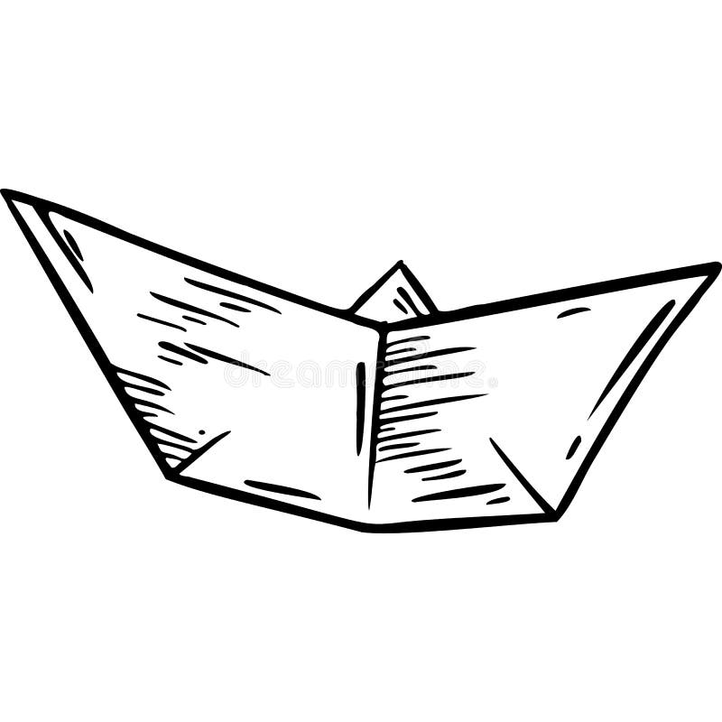 Paper Boat Sketch Vector Illustration Stock Vector - Illustration of ...