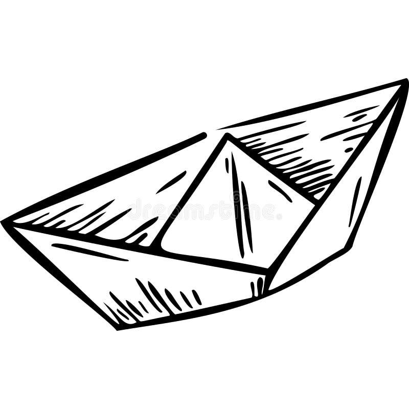Paper Boat Sketch Vector Illustration Stock Vector - Illustration of ...