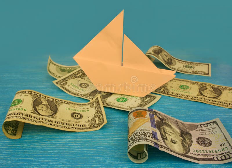 Folded Money Boat stock photo. Image of holidays, concept - 5011684