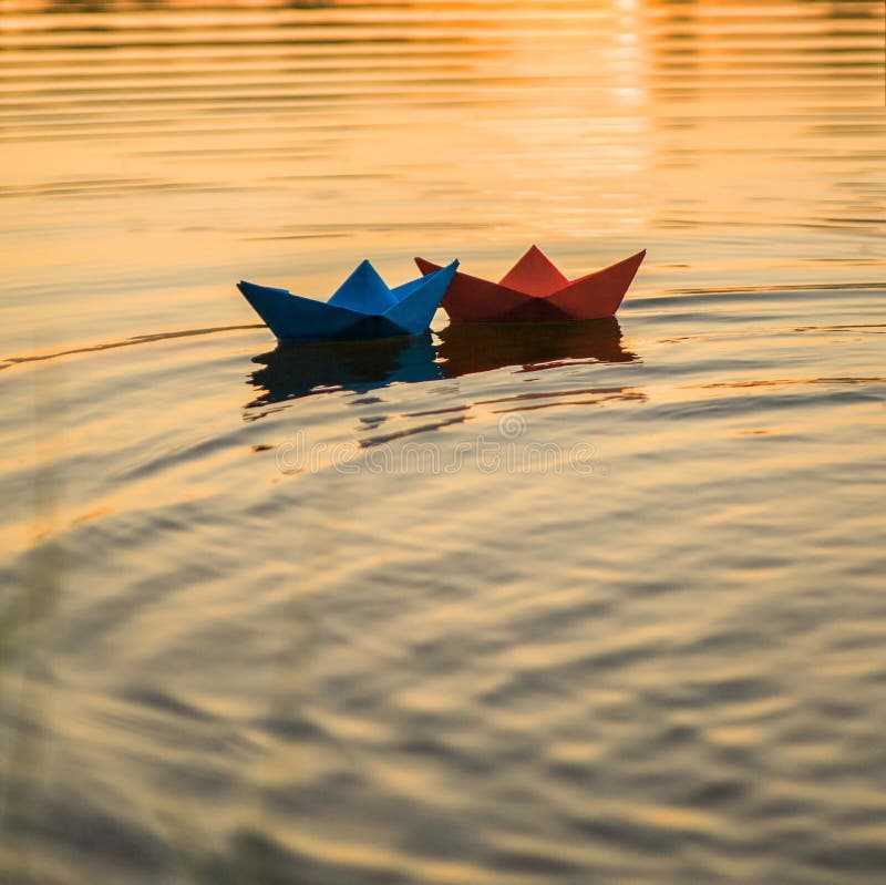 Paper Boats of Euro Bills Coming Ashore Stock Photo - Image of wealth ...
