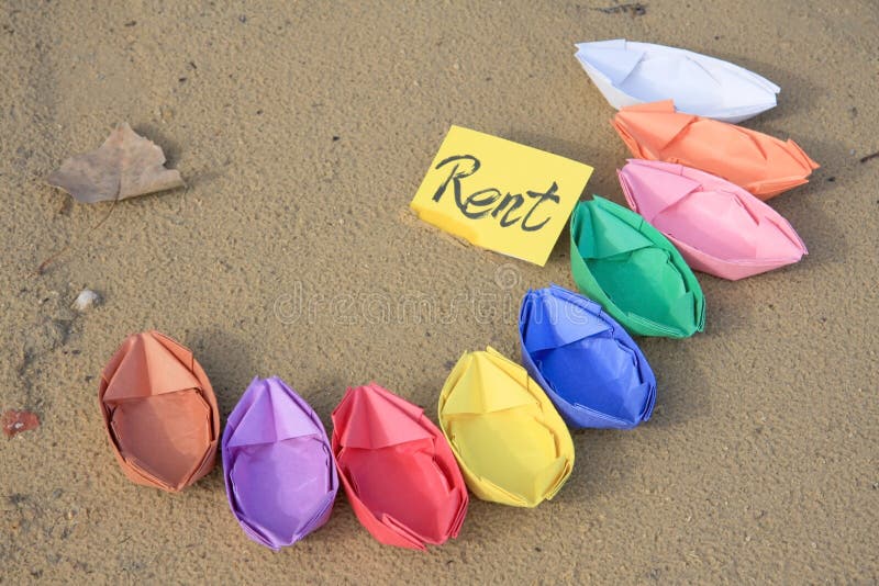 Paper color boats for rent stock photo. Image of ships - 22626584