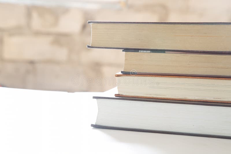 Paper Books.a Person Reads Paper Books on a Table Stock Image - Image ...