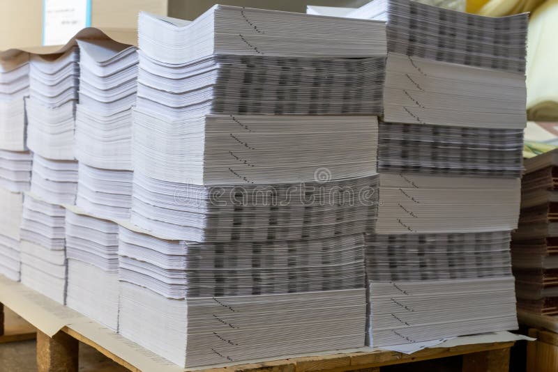 Paper Books Stack in Printing or Publishing Company Stock Image - Image ...