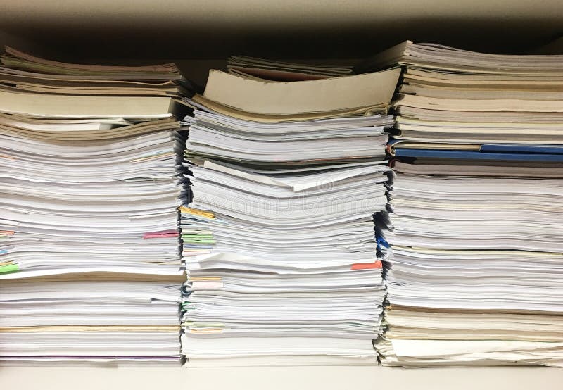 Many Documents are on Shelves. Stock Photo - Image of white, study ...