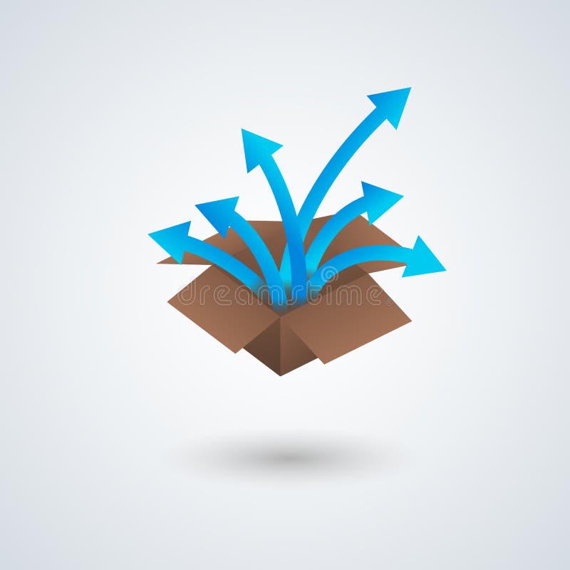 Paper box and arrows stock vector. Illustration of symbol - 37663392