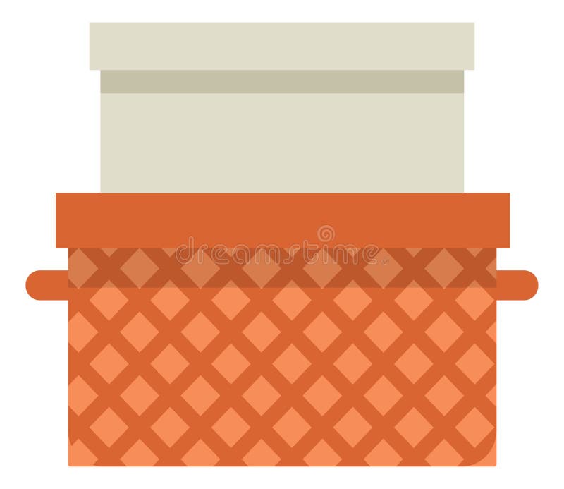 Paper Box Containers Icon. Patterned Home Storage Stock Vector ...