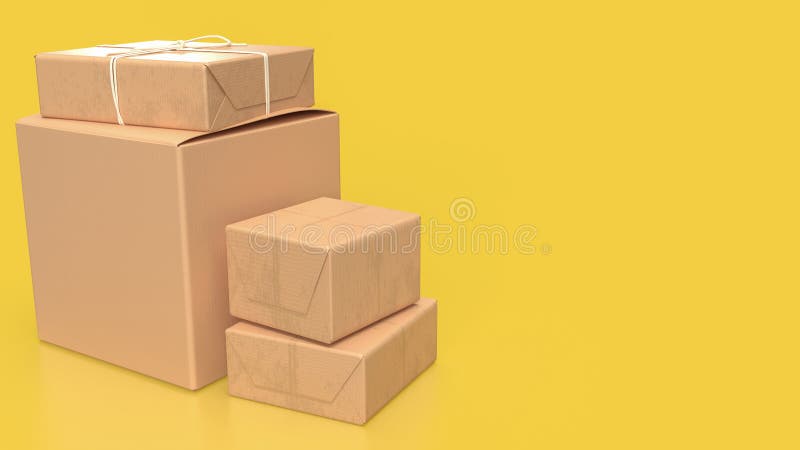 The Paper Box for Delivery Concept 3d Rendering Stock Illustration ...