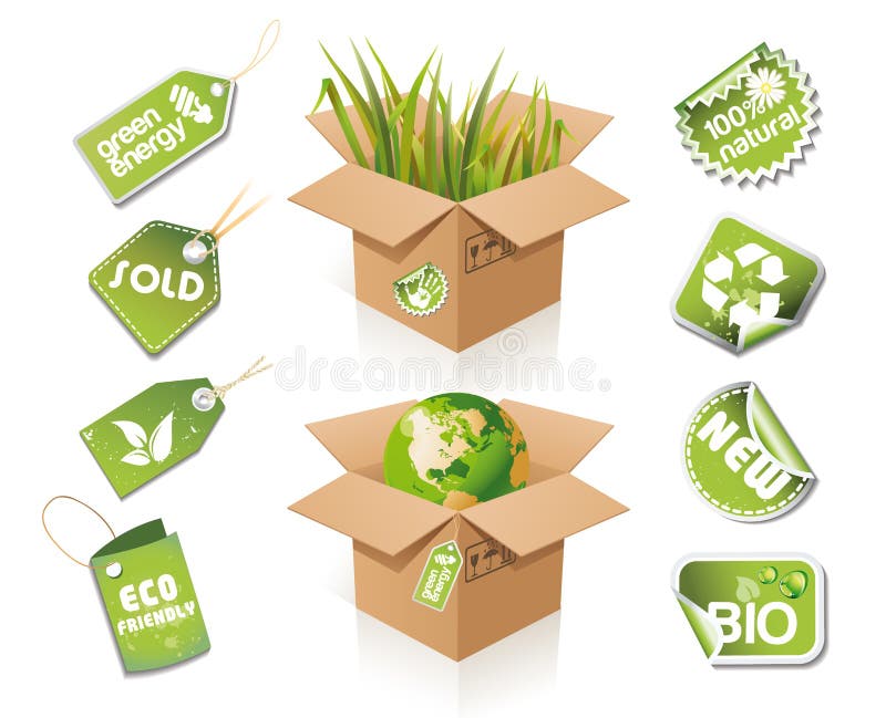 Paper box - eco idea stock vector. Illustration of concept - 14190940
