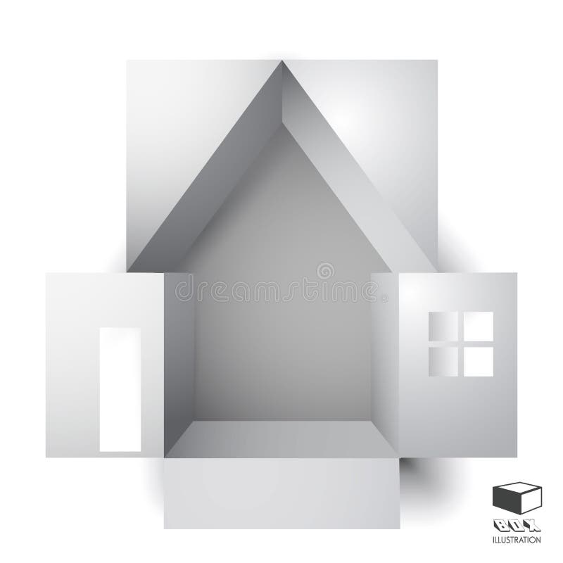 Paper box house stock vector. Illustration of cube, empty - 59113581