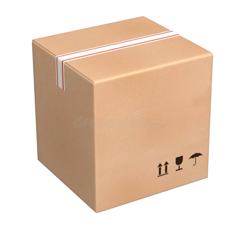 Paper box package stock illustration. Illustration of render - 23725632