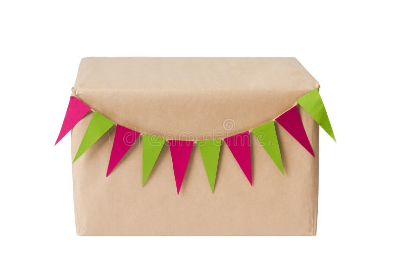 Paper box tied with a rope stock photo. Image of freight - 50020278