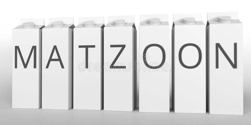 Paper Boxes with MATZOON Text. 3D Rendering Stock Illustration ...