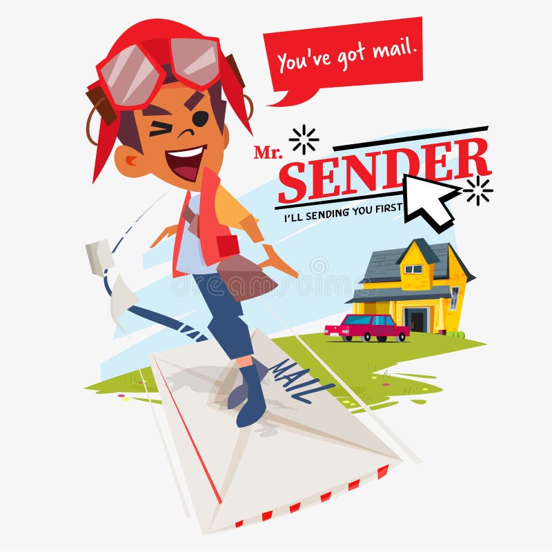 Paper Boy. Mail Man Character Design or Mascot - Vector Stock ...