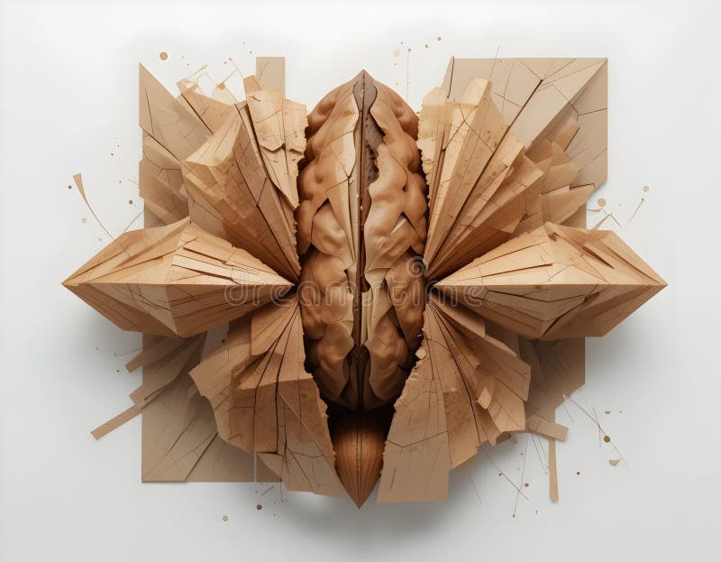 Paper Brain Concept with Abstract Geometric Explosion Stock ...