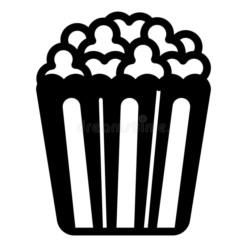 Paper Bucket with Popcorn Solid Icon, Grocery Products Concept. Vector ...