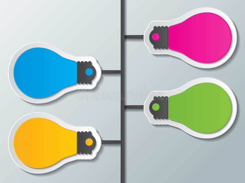 Paper Bulb Infographic Template Stock Vector - Illustration of menu ...