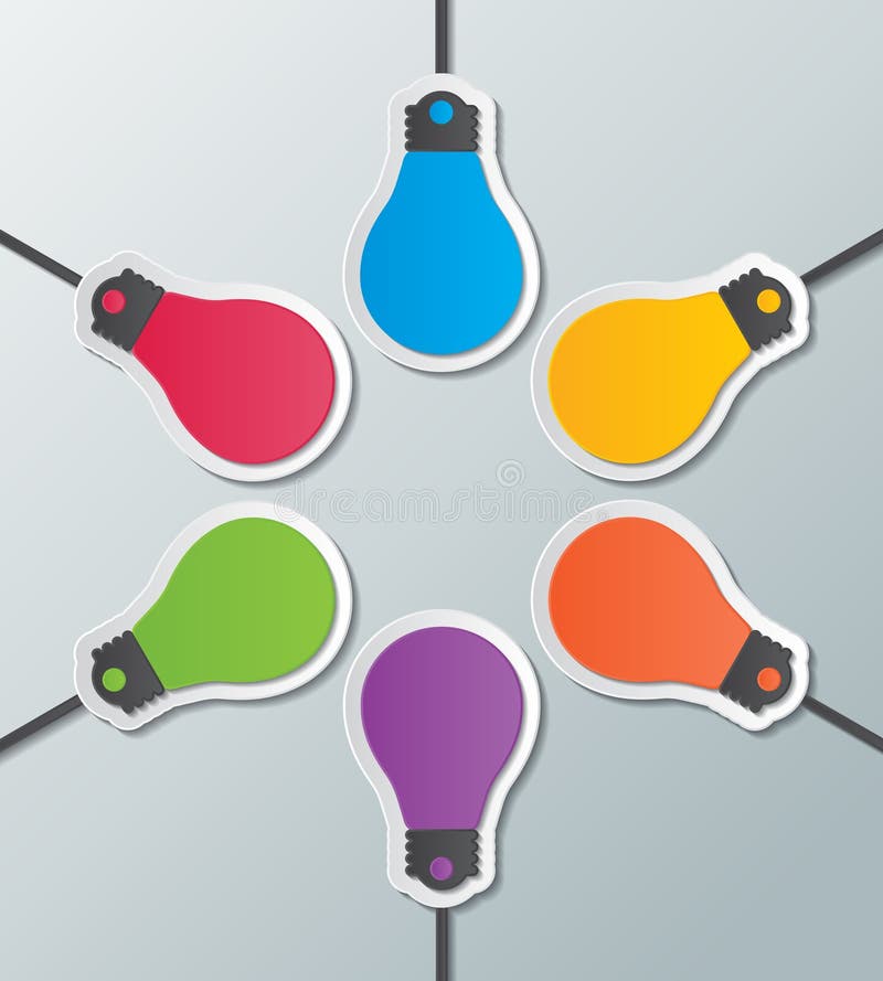 Paper Bulb Infographic Template Stock Vector - Illustration of menu ...