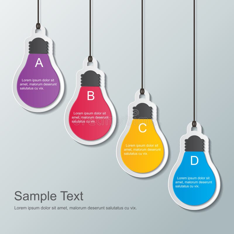 Paper Bulb Infographic Template Stock Vector - Illustration of menu ...