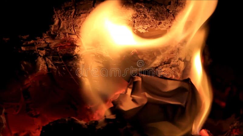 Paper Burning in Fireplace, Fire, Paper, Energy Stock Footage - Video ...
