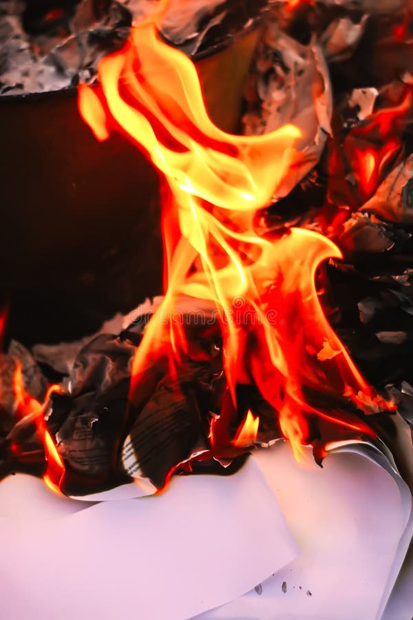 Paper burning stock image. Image of burning, outdoors - 128590845