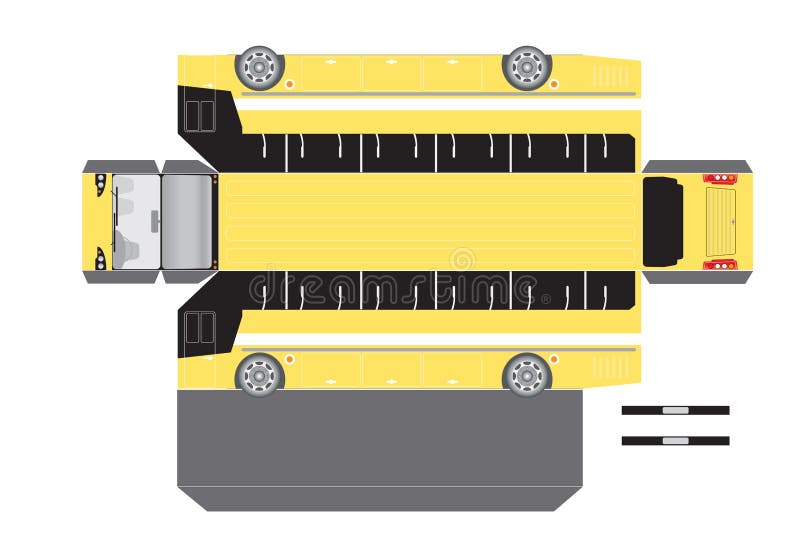 Paper Bus Outline for 3D Model Stock Illustration - Illustration of ... Paper Bus Outline for 3D Model Stock Illustration - Illustration of ...