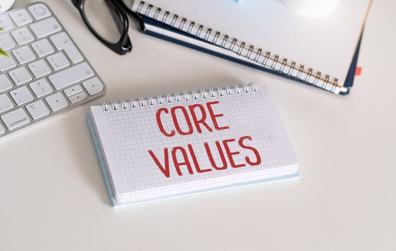 Core Values Text on Paper Card in Hand, Business Concept Stock Image ...