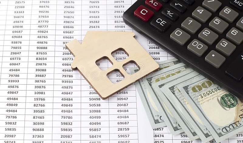 Paper Business Graphs with Model of House, Calculator and Key,business ...