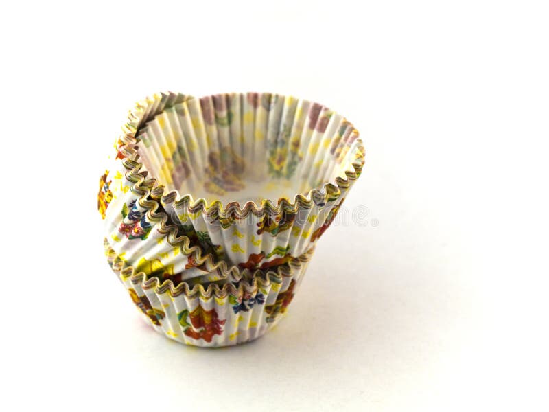 Paper Cake Cases for Baking on White Background Stock Image - Image of ...