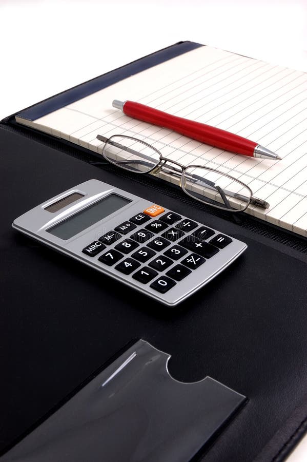 Paper, calculator and pen stock image. Image of supplies - 13209997