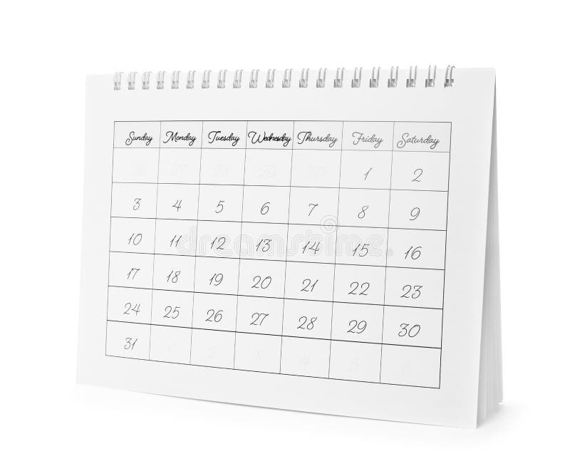 Paper Calendar Isolated. Planning Concept Stock Image - Image of ...