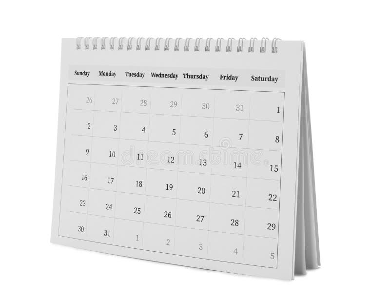 Paper Calendar Isolated. Planning Concept Stock Photo - Image of ...