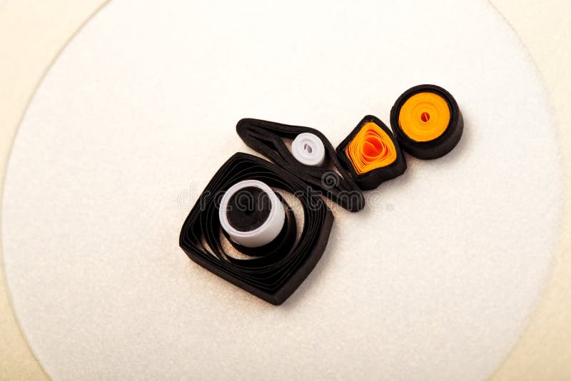 Paper Camera Greeting Card Made Quilling Technique Stock Photos - Free ...