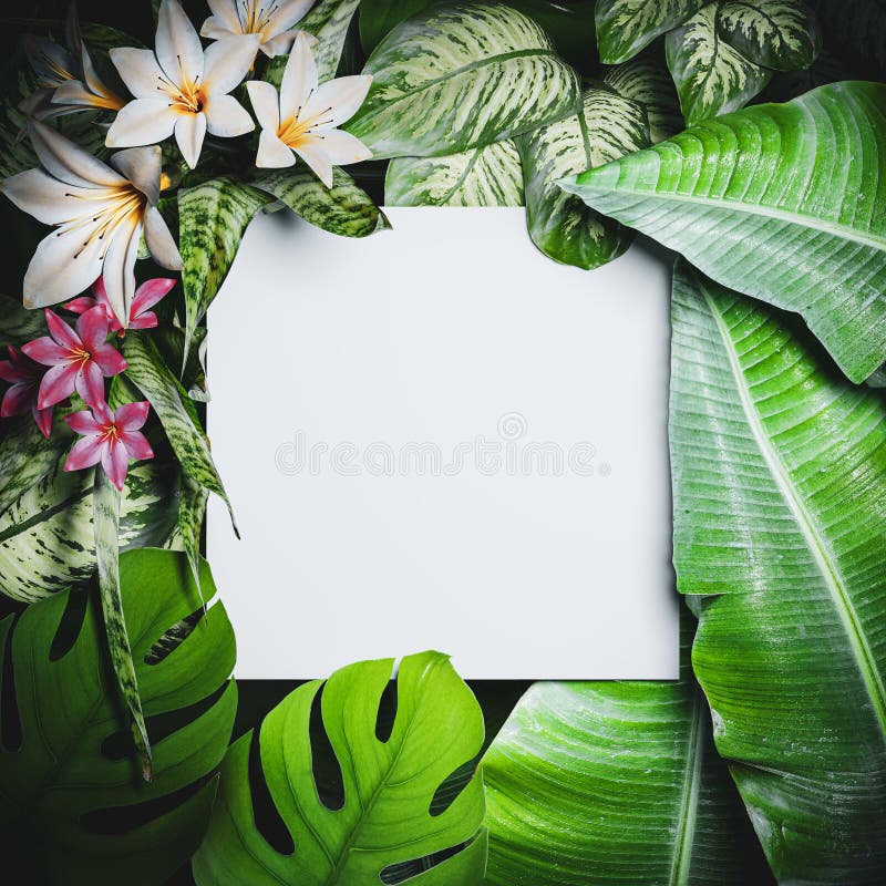 Paper Card with an Exotic Jungle Cover. Stock Image - Image of ...