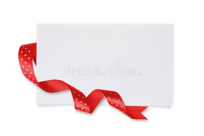 Paper Card & Red Bow stock photo. Image of label - 156764208