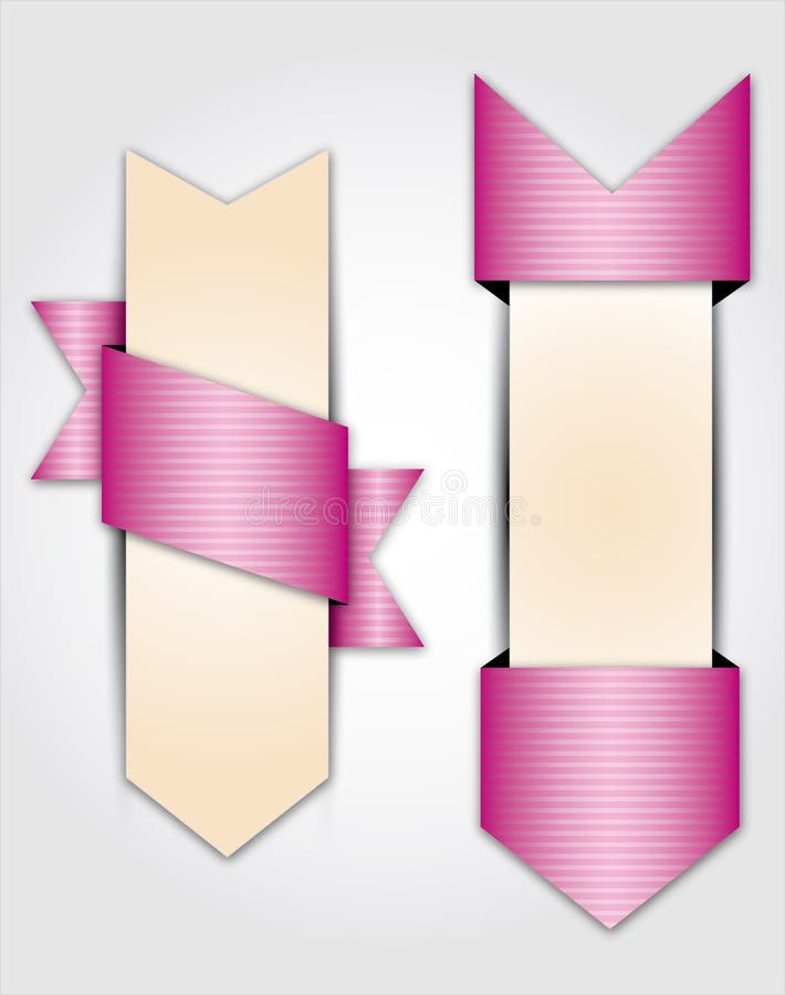 Paper card with ribbon stock illustration. Illustration of folded ...