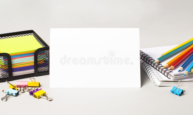 Paper Card with Space To Insert Text, Multi-colored Pencils, Stickers ...