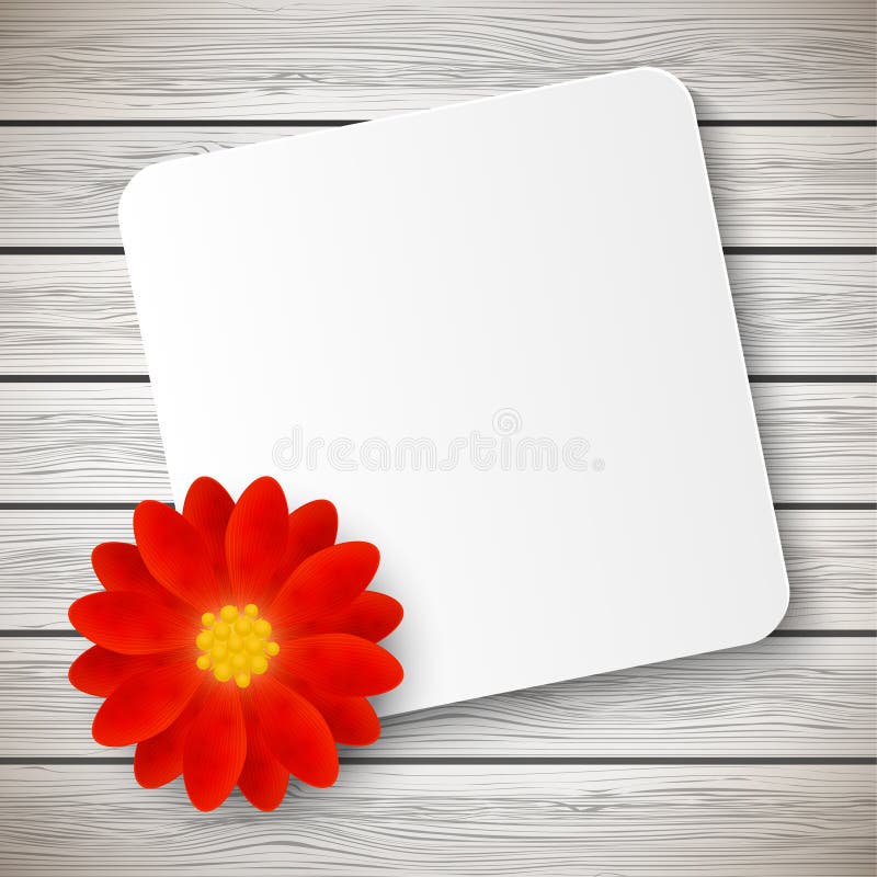 Paper Card on Wooden Background Stock Vector - Illustration of tropical ...