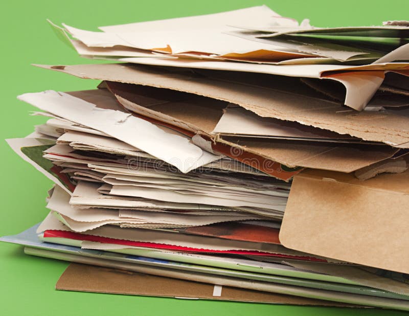 Paper and Cardboard for Recycling Stock Photo - Image of heap ...