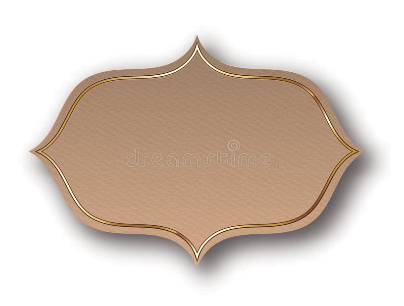 Paper Carved Badge Plate Blank Mockup Vector Chic Cardboard Template ...
