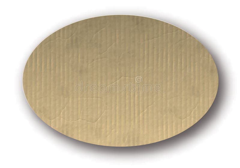 Paper Carved Badge Plate Blank Mockup Vector Oval Cardboard Template ...