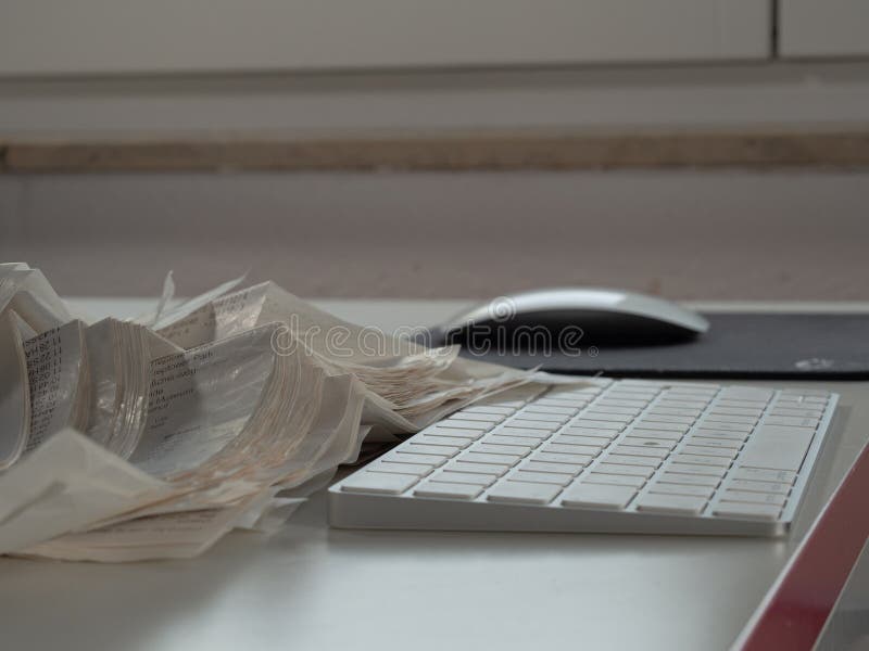 Paper Cash Receipts in a Stack of Tickets. Stock Image - Image of ...