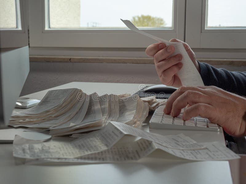 Paper Cash Receipts in a Stack of Tickets. Stock Photo - Image of money ...
